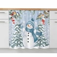 Blue Snowman Christmas Cabinet Curtain 28"Wx35"L, Dustproof Under Sink ...