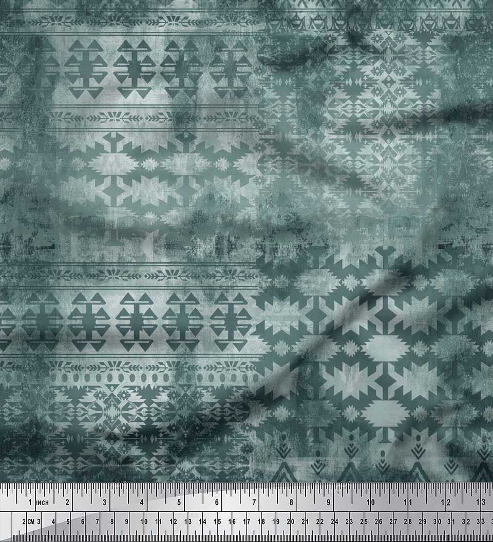 Soimoi Viscose Chiffon Fabric Aztec Southwestern Print Fabric by the ...