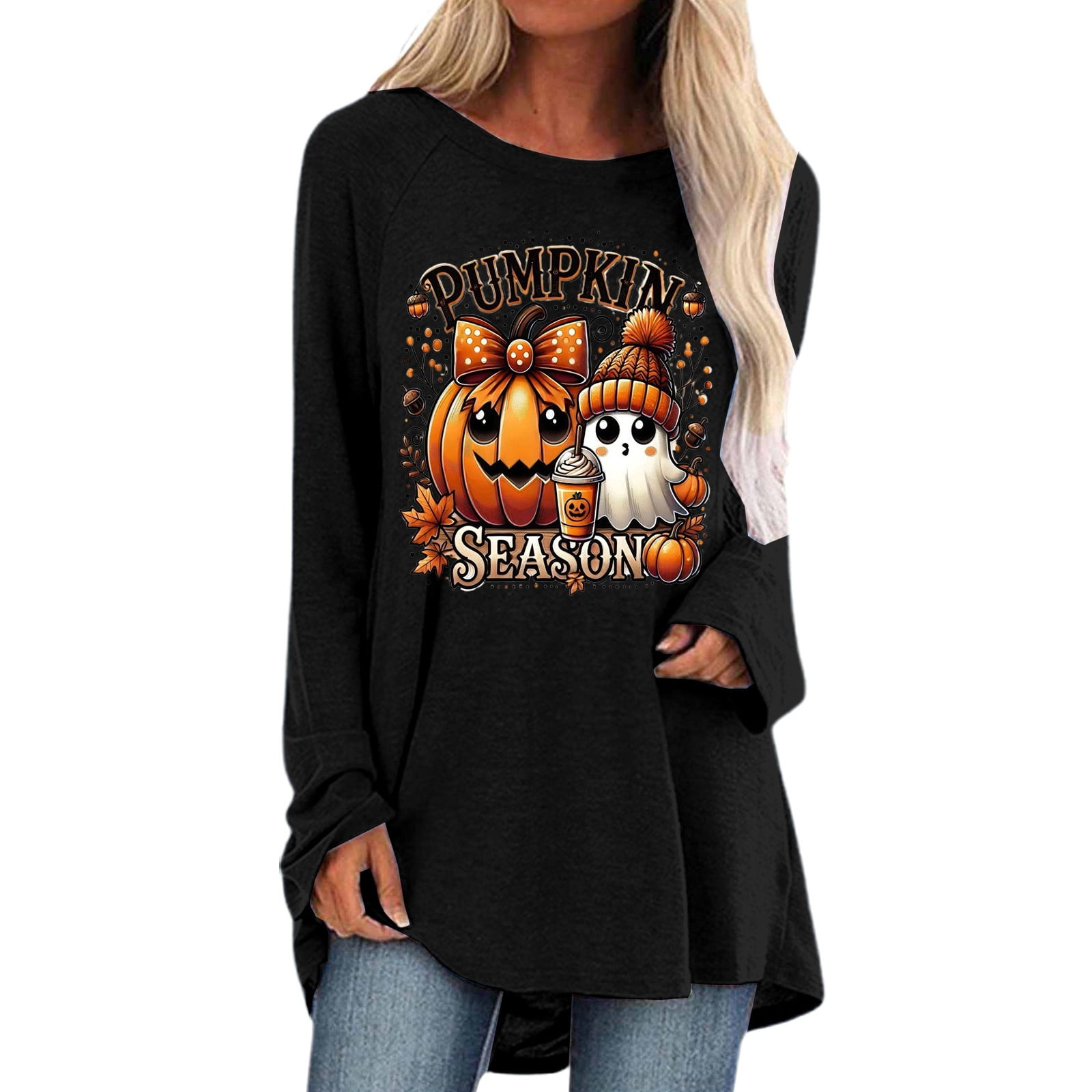 Click here for Wanpidan Halloween Graphic Print Long Sleeve T Shi... prices