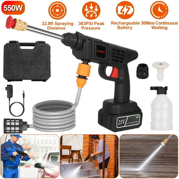 Cordless Electric High Pressure Water Spray Car Gun Portable Washer ...