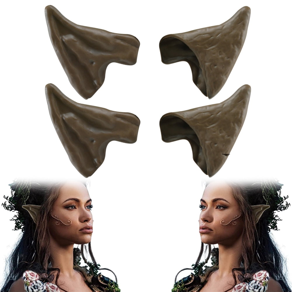 iClover Brown Elf Ears Halloween Cosplay Fairy Pixie Elf Ears Soft ...