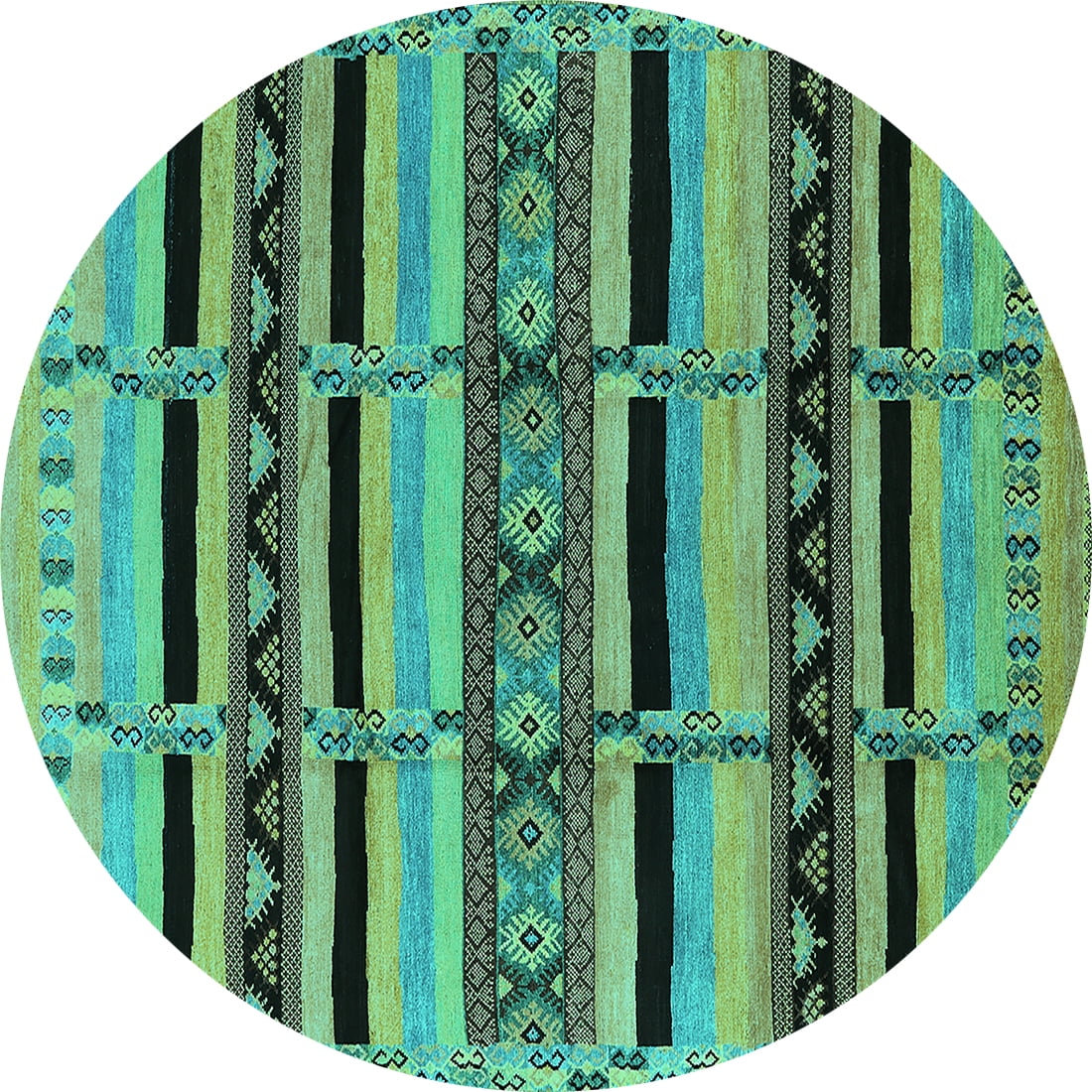Ahgly Company Indoor Round Solid Turquoise Blue Modern Area Rugs, 8 ...