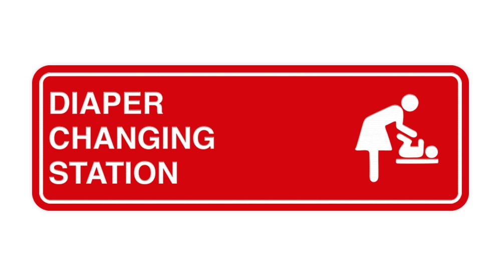 Standard Diapers Changing Station Sign (Red) - Small - Walmart.com