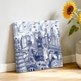 Abstract Canvas Wall Art for Living Room, White and Navy Blue Global ...