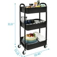 3-Tier Rolling Utility Cart with Caster Wheels,Easy Assembly, for ...