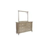 Luxury Antique Silver / Champagne Finish Dresser W Mirror Storage Space ...