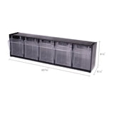 Deflecto Tilt Bin Interlocking Storage Bins, 5-Bin Unit, Black ...