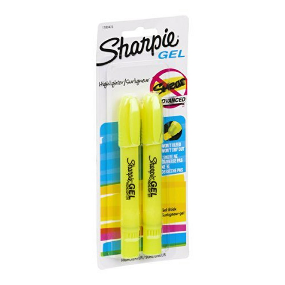 Sharpie Accent Gel Highlightes Fluorescent Yellow 2 Highlighters