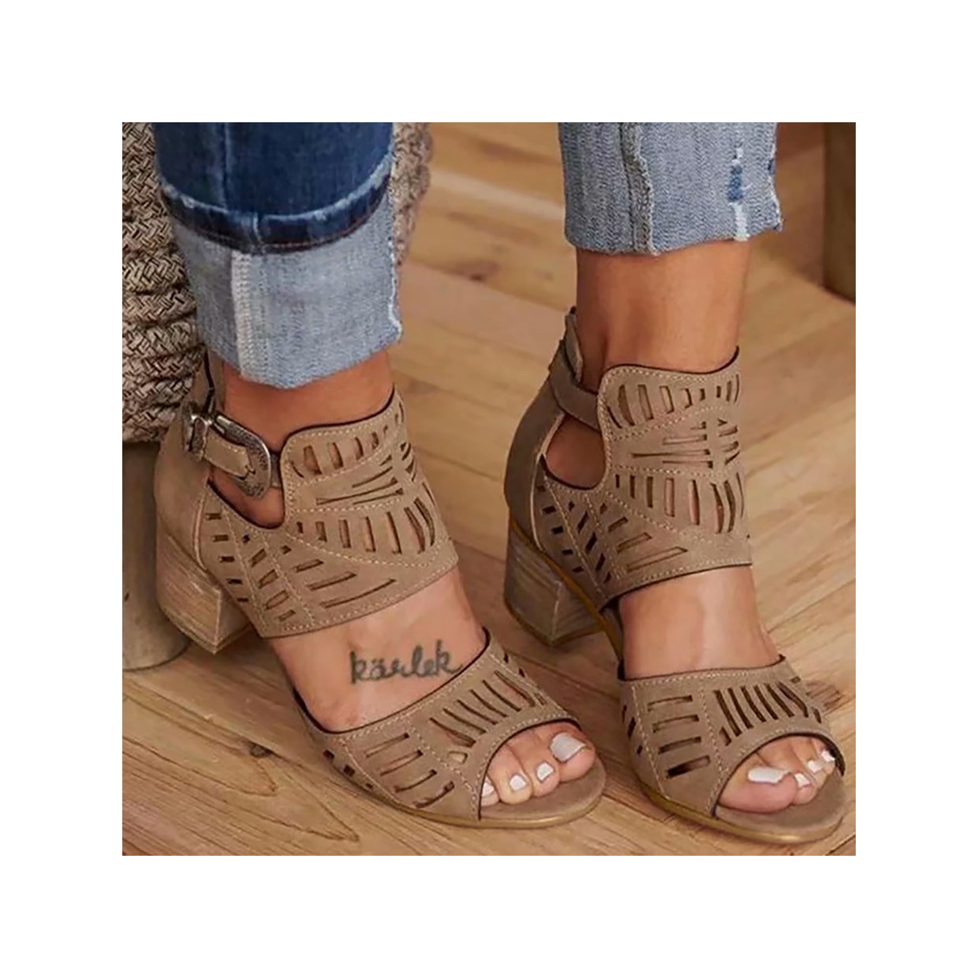 Click here for Mawclos Ladies Heeled Sandals Chunky Heel Dress Sa... prices