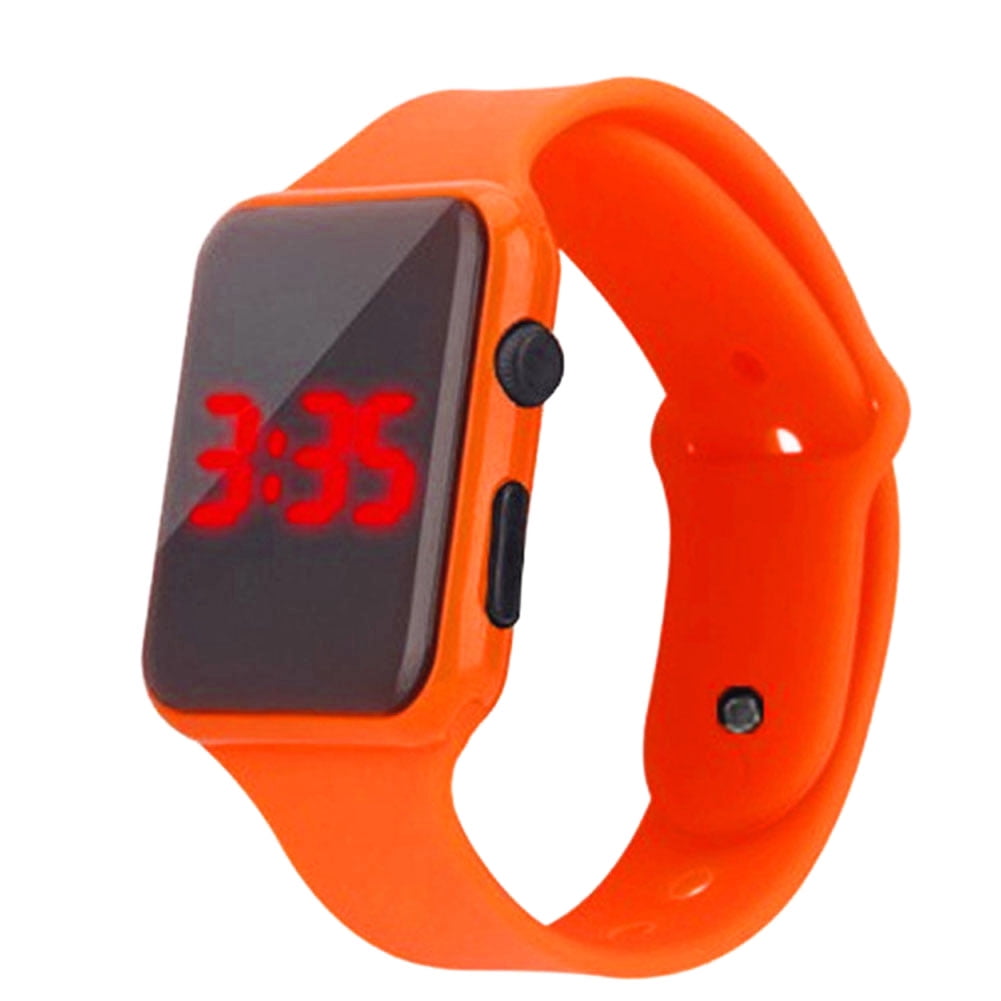 New square silicone LED watch student touch screen square led watch ...