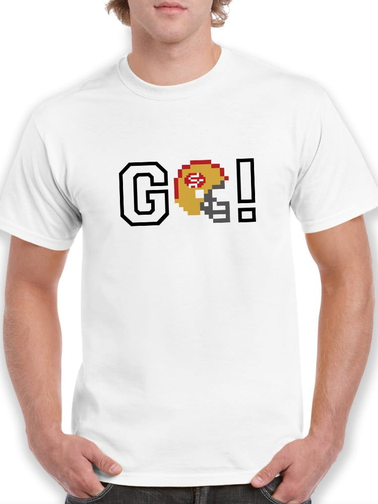 GO! Gold And Red Sports Helmet Graphic Men White T-Shirt, Male Large ...