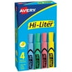 Avery Hi-Liter Pen-Style Highlighters, SmearSafe, Chisel Tip, 4 ...
