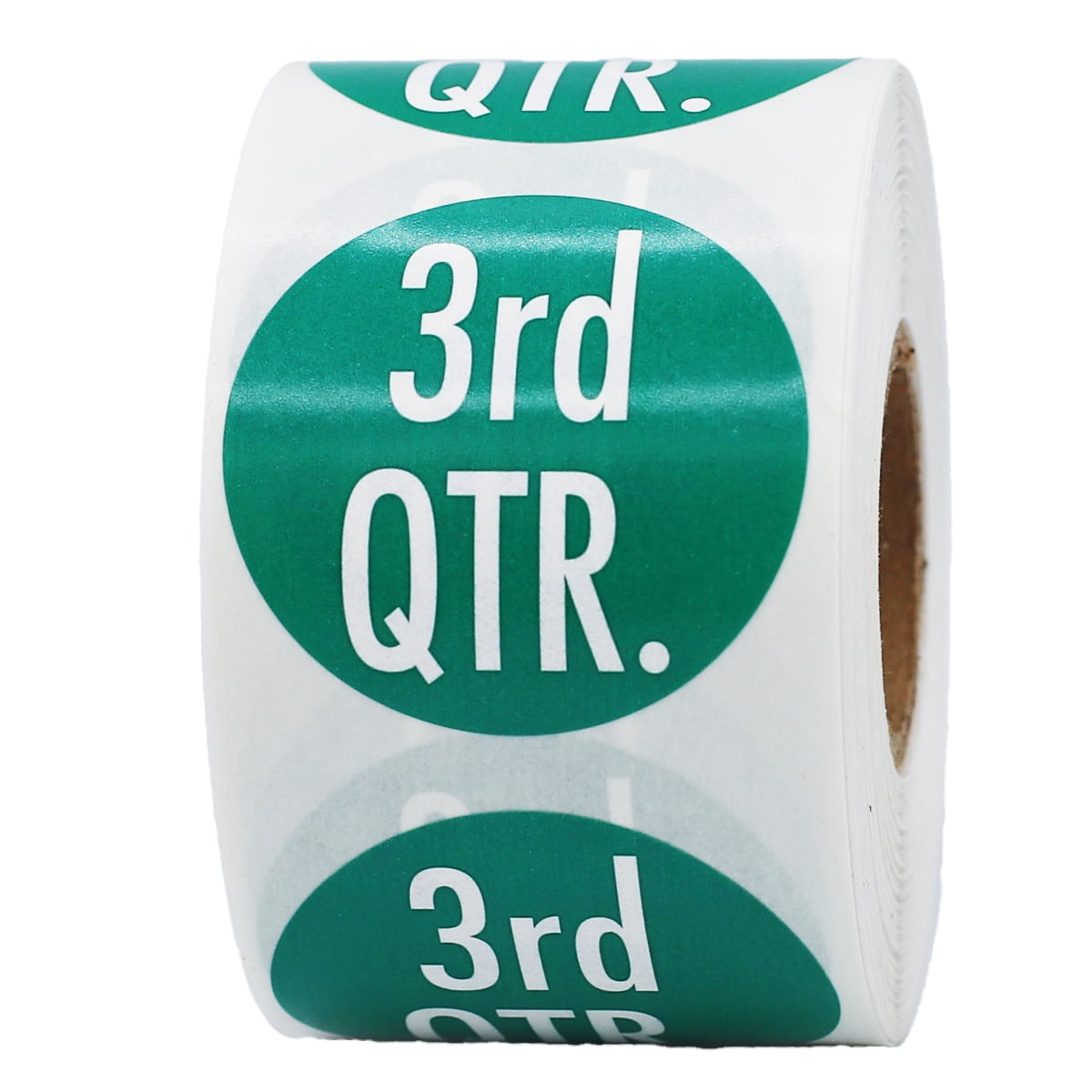 Green with White 3rd QTR. Stickers | 1.5" Inches Round | 500 Pack ...