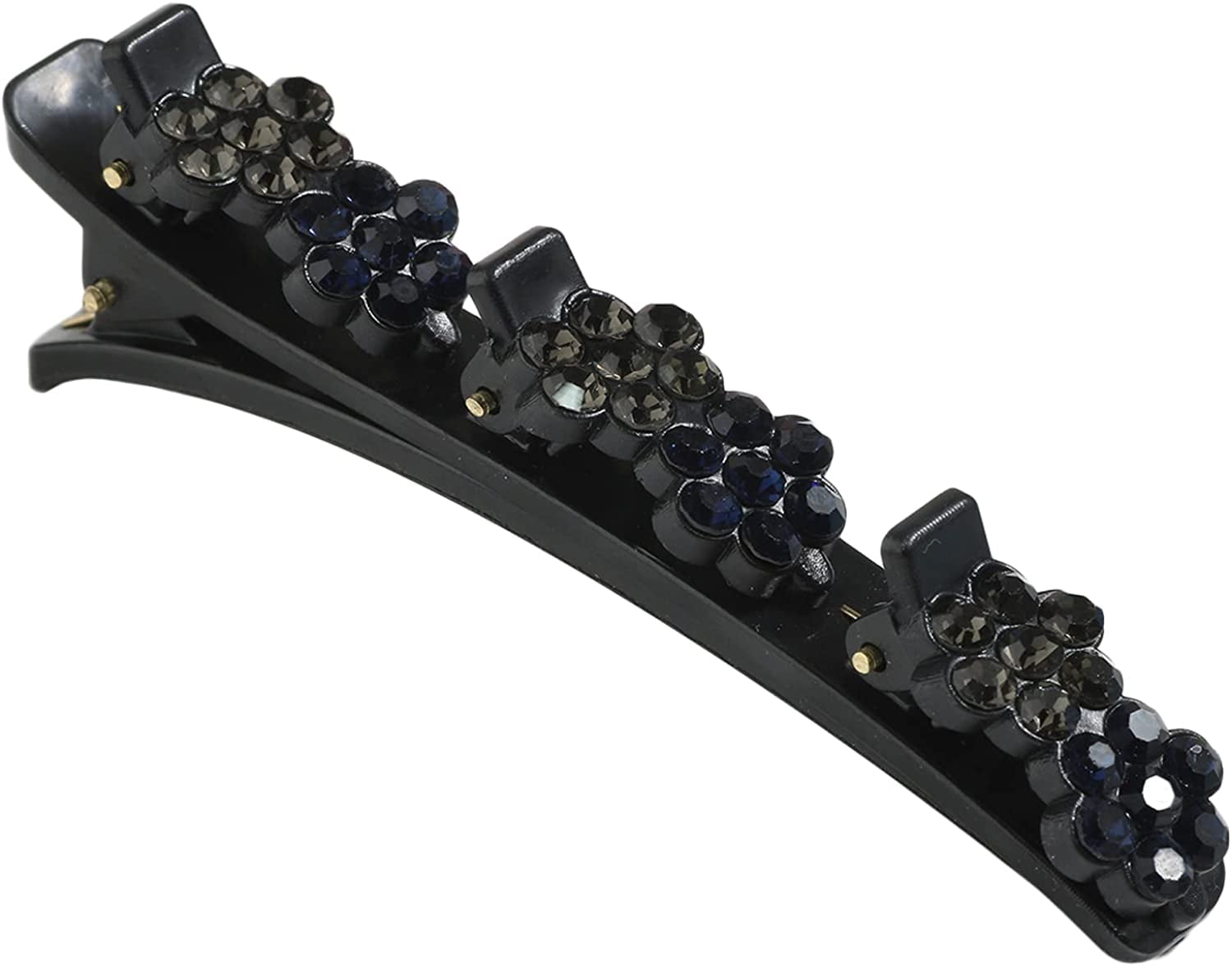 Sparkling Crystal Stone Braided Hair Clips,Lucky Crystal Stone Double ...