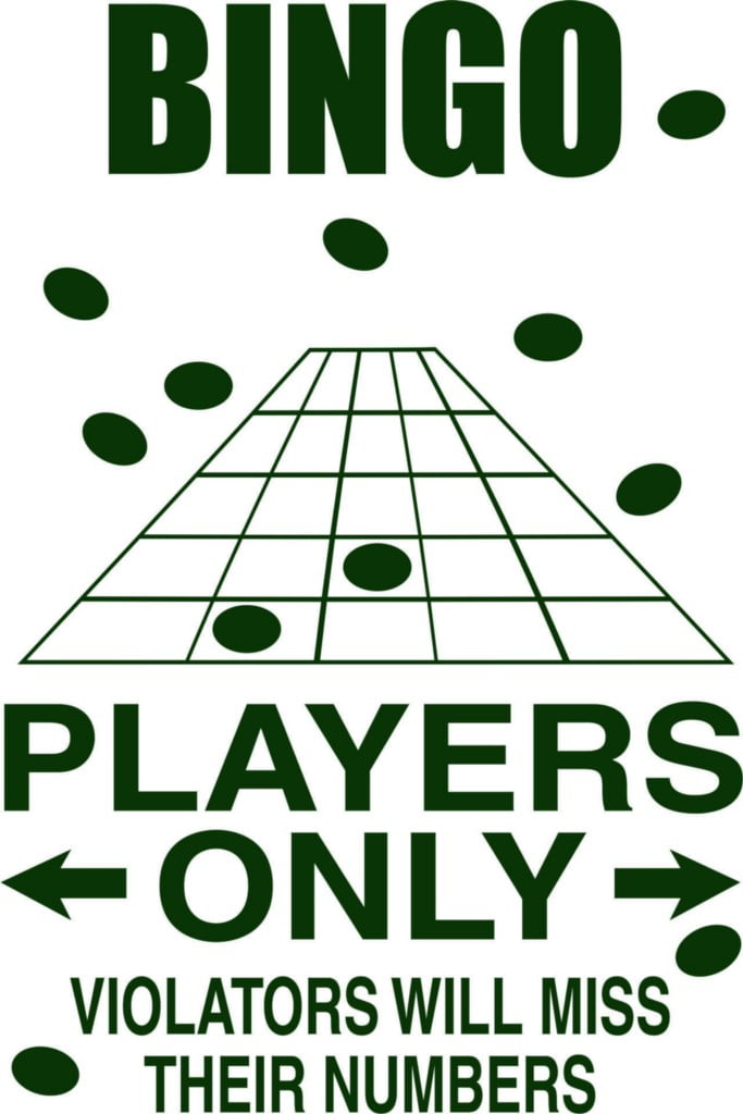Wall Decal Bingo Players Only Parking Sign Humorous Comical Witty ...