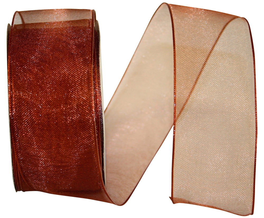 Reliant Ribbon - 25733W-085-09J, Woven Sheer Luxury Wired Edge Ribbon ...