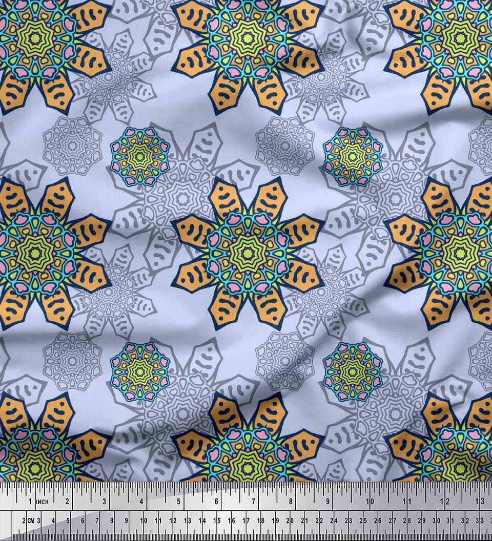 Soimoi Viscose Chiffon Fabric Aboriginal Mosaic Print Fabric by Yard 42 ...