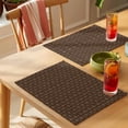 Brown Turquoise Cotton Linen Placemats Set of 8, Vintage Minimalist ...