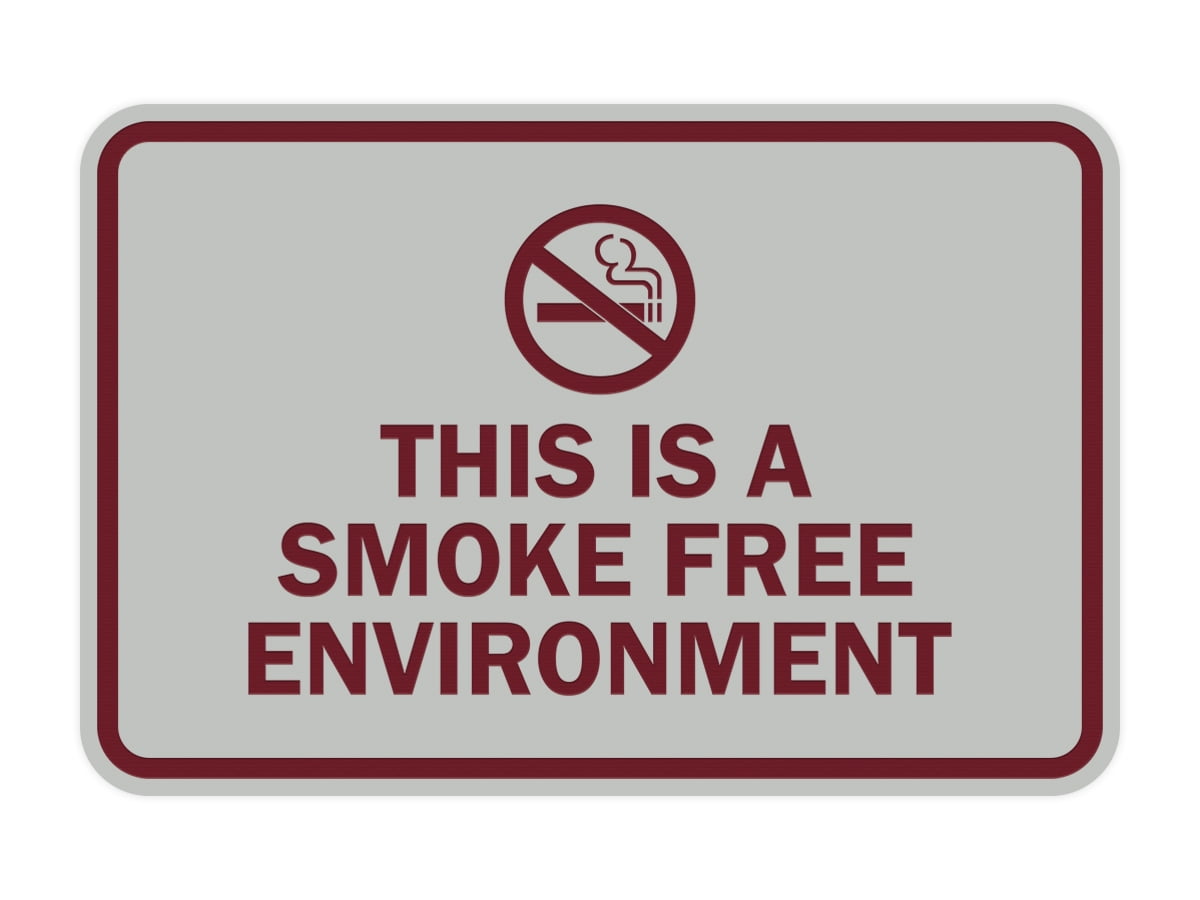 Classic Framed This Is A Smoke Free Environment Sign (Light Grey ...