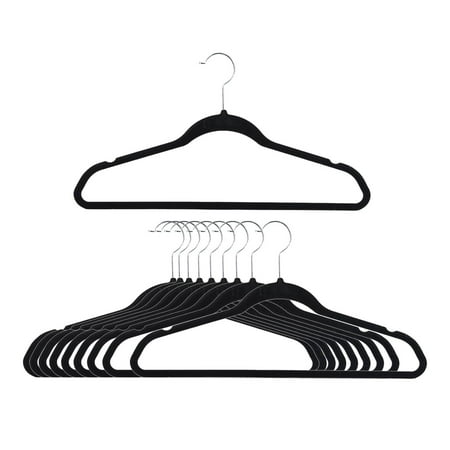 10Pcs Flocked Clothes Hangers Wardrobe Organizer Outfits Non Slip ...