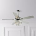 52" Modern Crystal Ceiling Fan with Lights Remote Control Reversible 5 ...