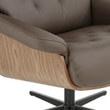 BenchMaster Melia Chocolate Tufted Faux Leather Swivel Recliner and ...