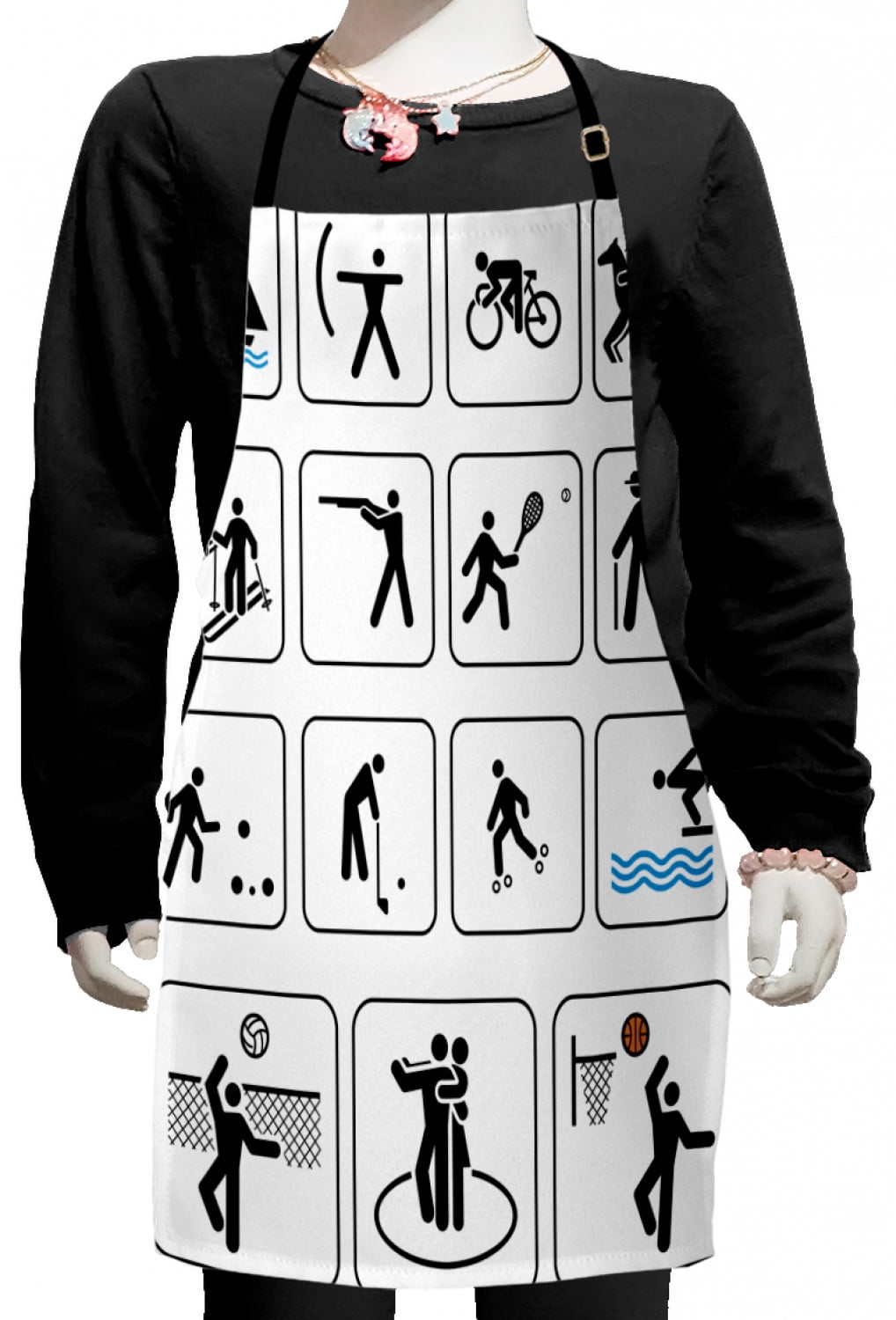 Olympics Kids Apron, Sports Competition Games Signs Dancing Horse ...