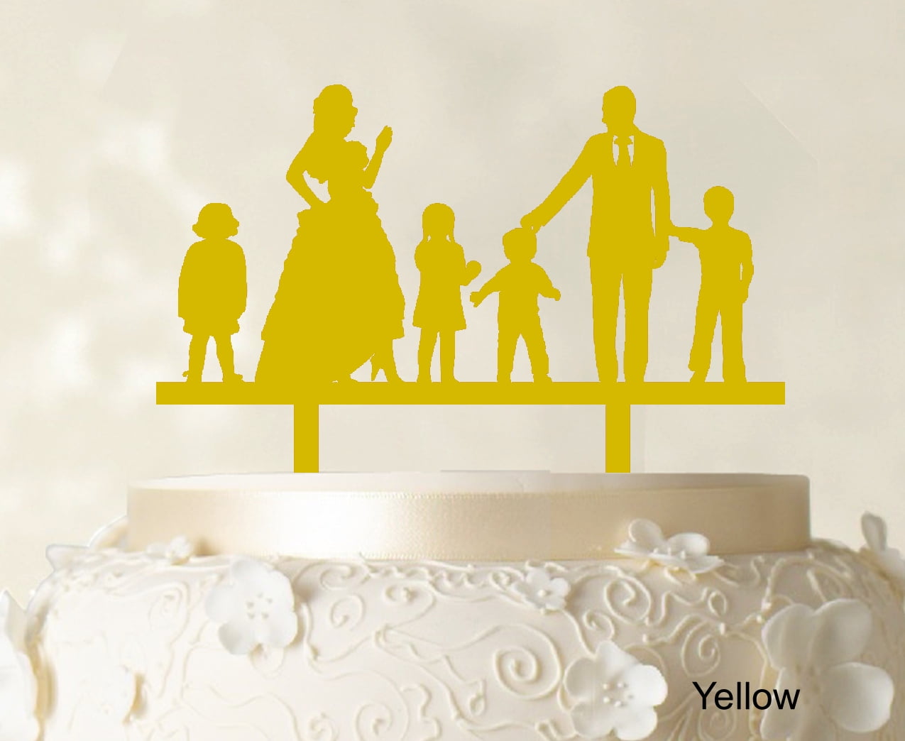 "Personalized Family Cake Topper Custom Silhouette Wedding Cake Topper ...