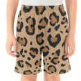 BZSMCE Adjustable Drawstring Casual Shorts With Dark Brown Leopard ...