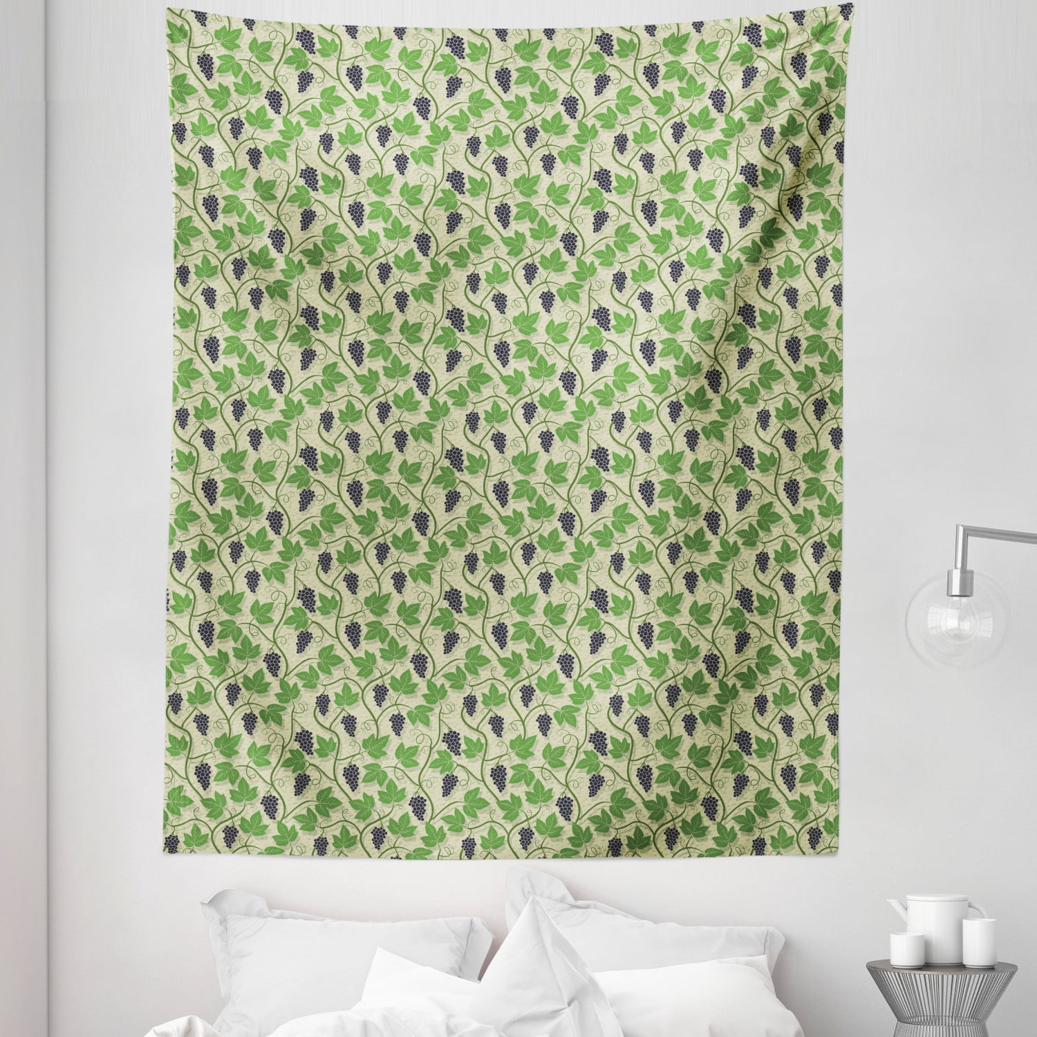 Vine Tapestry, Viticulture Theme Swirly Grapevines Growing up the Wall ...