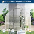 8x10ft Aluminum-Framed Polycarbonate Greenhouse with Roof Vent Gutter ...