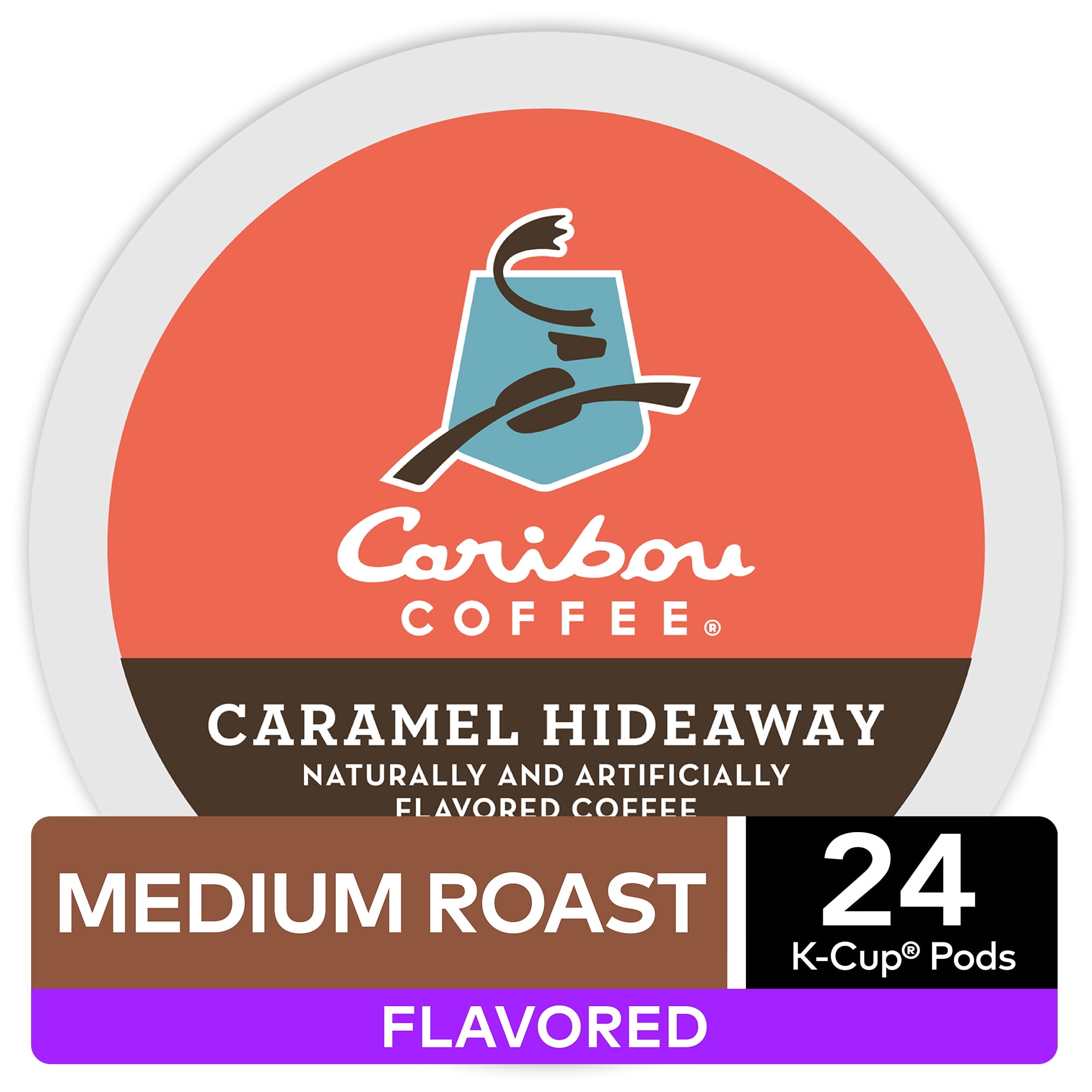 Caribou Coffee Caramel Hideaway Flavored K-Cup Pods, Medium Roast, 24 ...