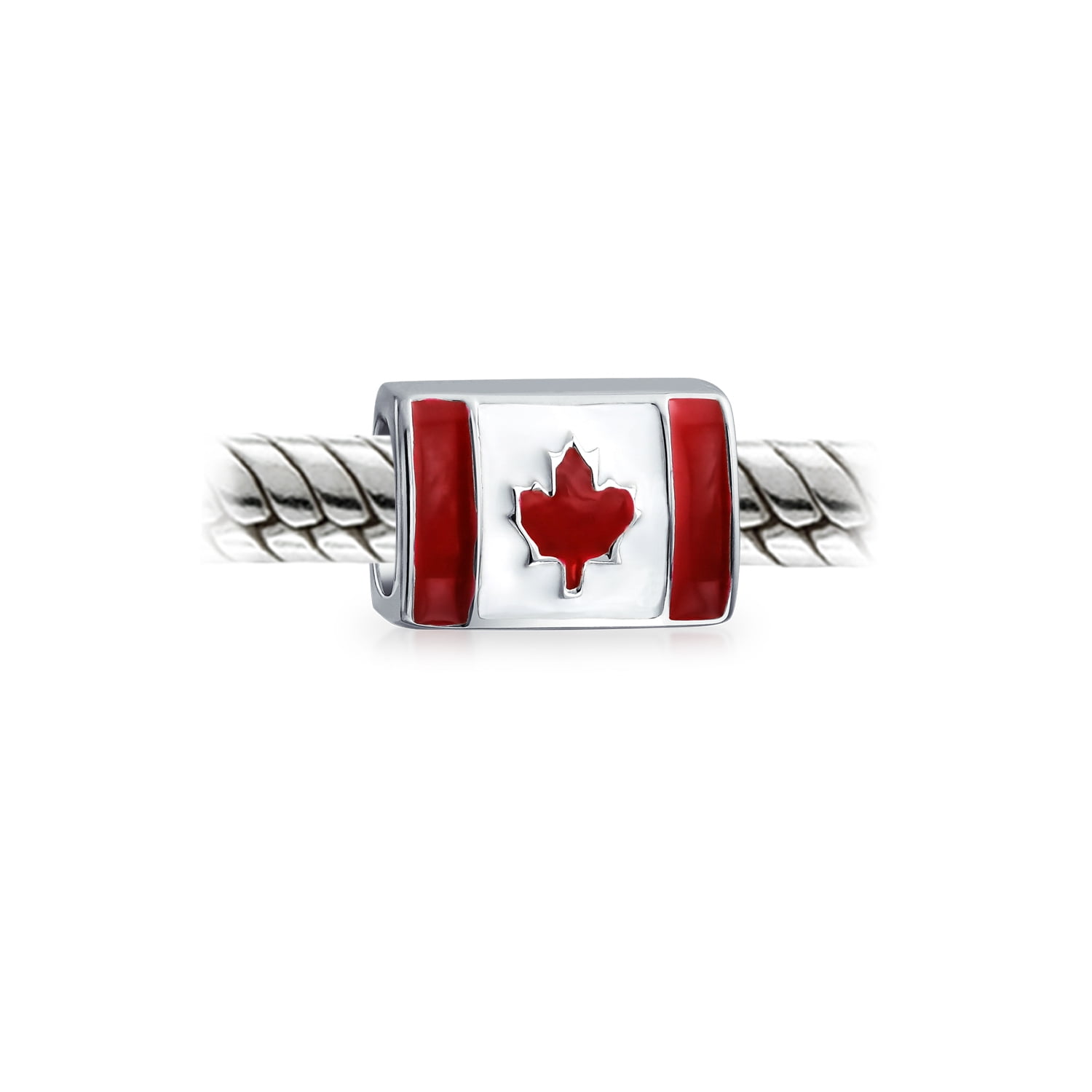 Canada Flag Red Maple Leaf Patriotic Charm Bead For Women For Teen 925 ...