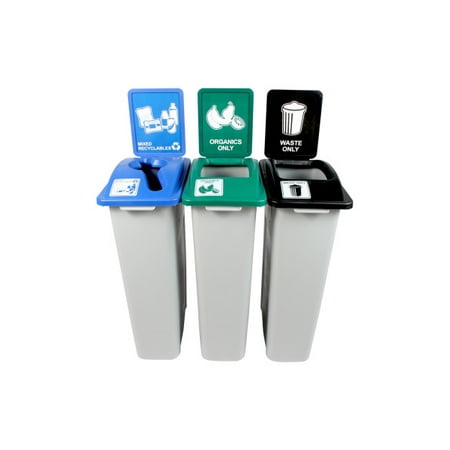 Busch Systems Waste Watcher Recycling, Organics & Waste Bin - Triple ...