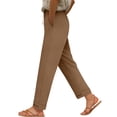 ctdiral Womens Drawstring Elastic Waist Long Pants Solid Color Sraight ...