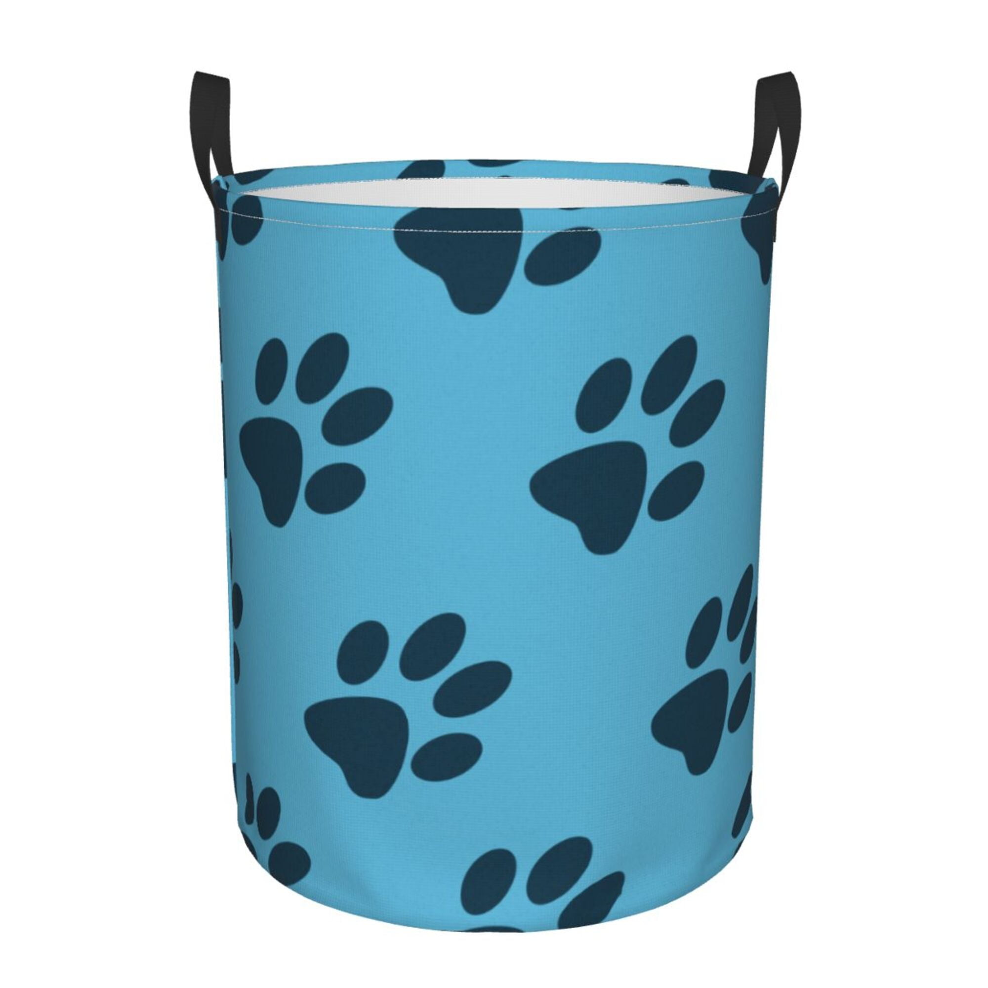 TEQUAN Waterproof Laundry Hampers, Blue Dog Paws Pattern Clothes ...