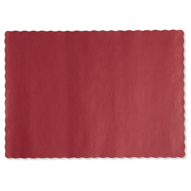 Hoffmaster Red Solid Color Scalloped Edge Placemats, 1000 count ...