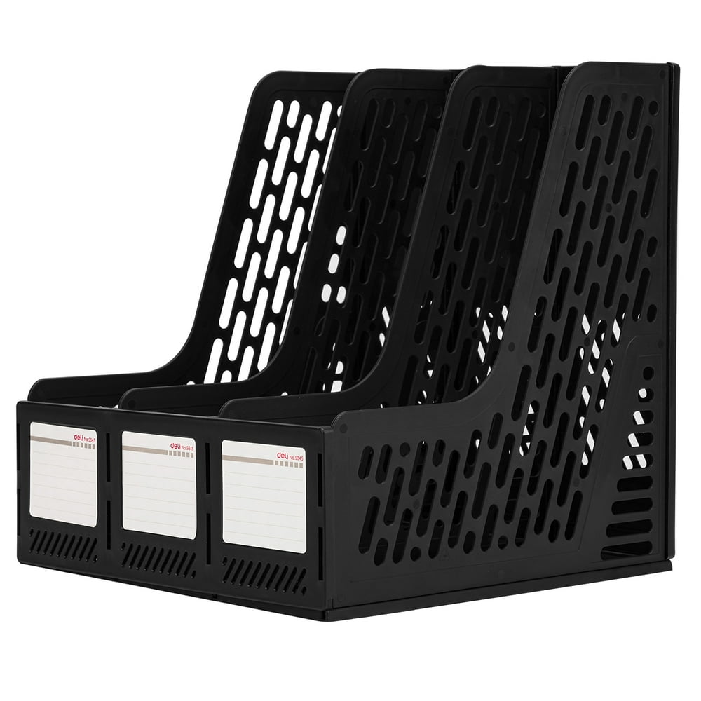 Deli Magazine File Book Holder Desktop Organizer Plastic 3