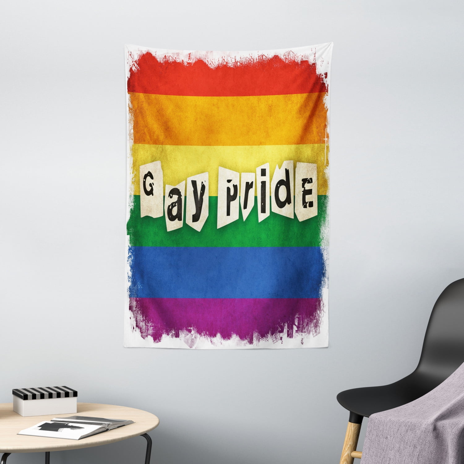 Pride Decorations Tapestry Dated Aged Rainbow Flag With Gay Pride