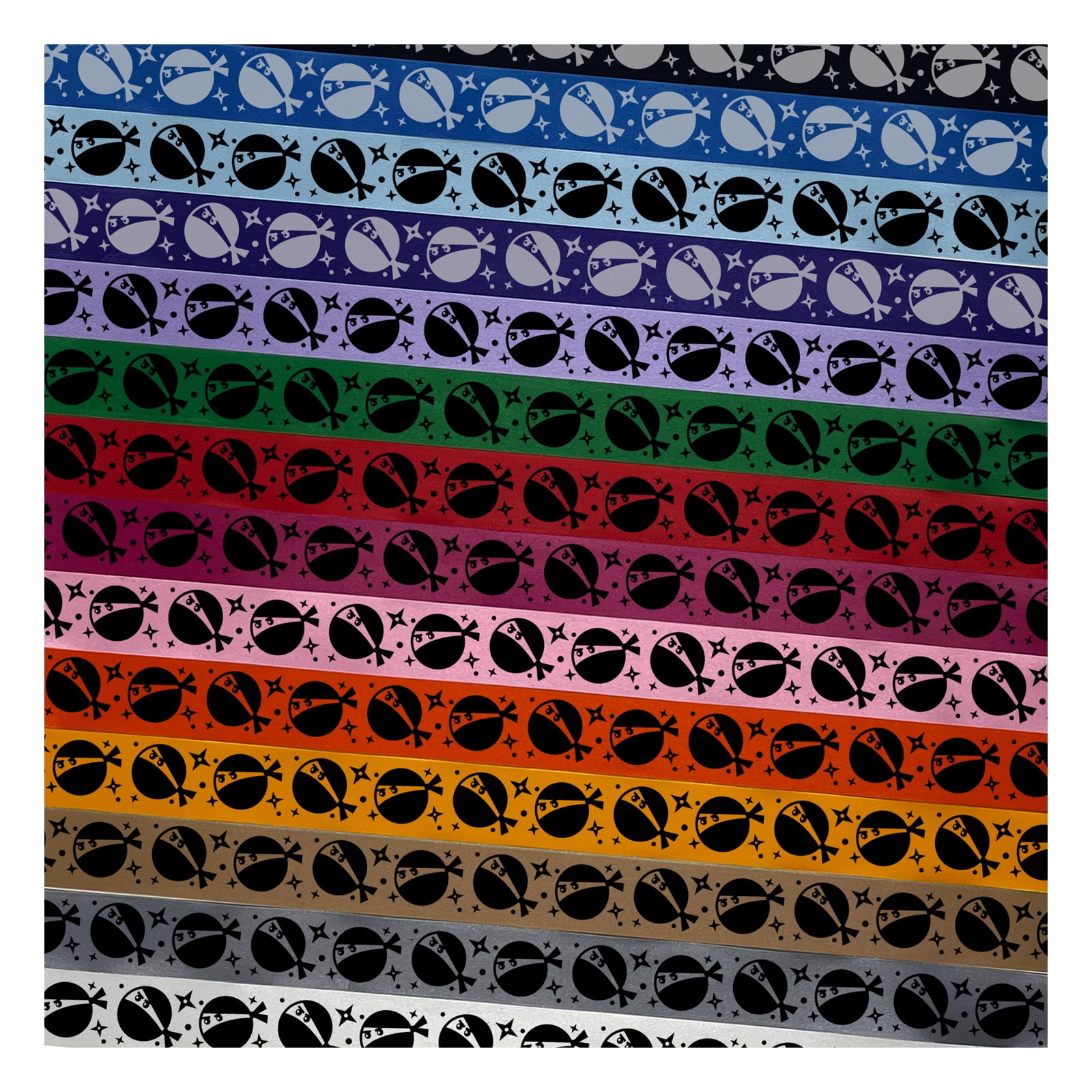 Ninja Face Funny Satin Ribbon for Gift Wrapping Bows Craft DIY Projects ...