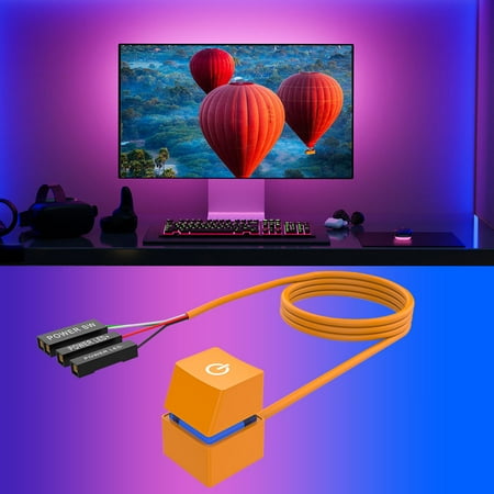 Peggybuy PC Motherboard External Start LED Light Power On Off Switch 2 ...