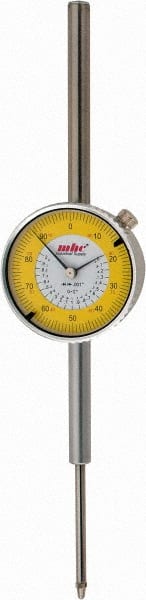 Economy Dial Indicator, 2" Range, 0.001" Graduation, 0-100 Dial Reading ...