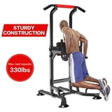 Power Tower Pull Up Bar Station Dip Stands with 6 Height Levels 59”-90 ...