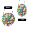 Acrylic Flat Puzzle Style Sun Catcher Pendant with Floral Pattern and ...