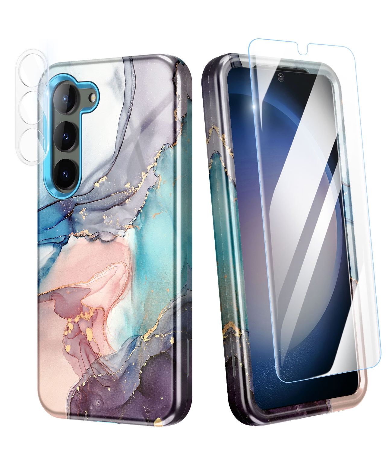 CASEFIV for Samsung Galaxy S23 Case, 2 Pack Tempered Glass Screen ...