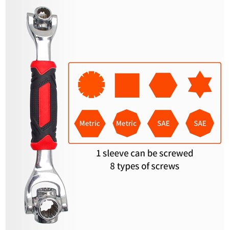 8 in 1 Swivel Head Multi Tool Socket Wrench Tools Works with Bolts 360 ...