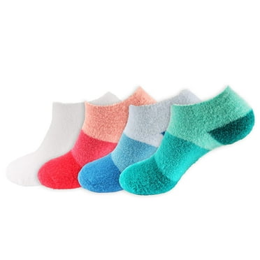 Women's Extra Large Super Aloe Infused Fuzzy Nylon Socks (4 Pairs ...