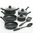 Oster Ashford 10 piece Aluminum Nonstick Cookware Set in Black with ...