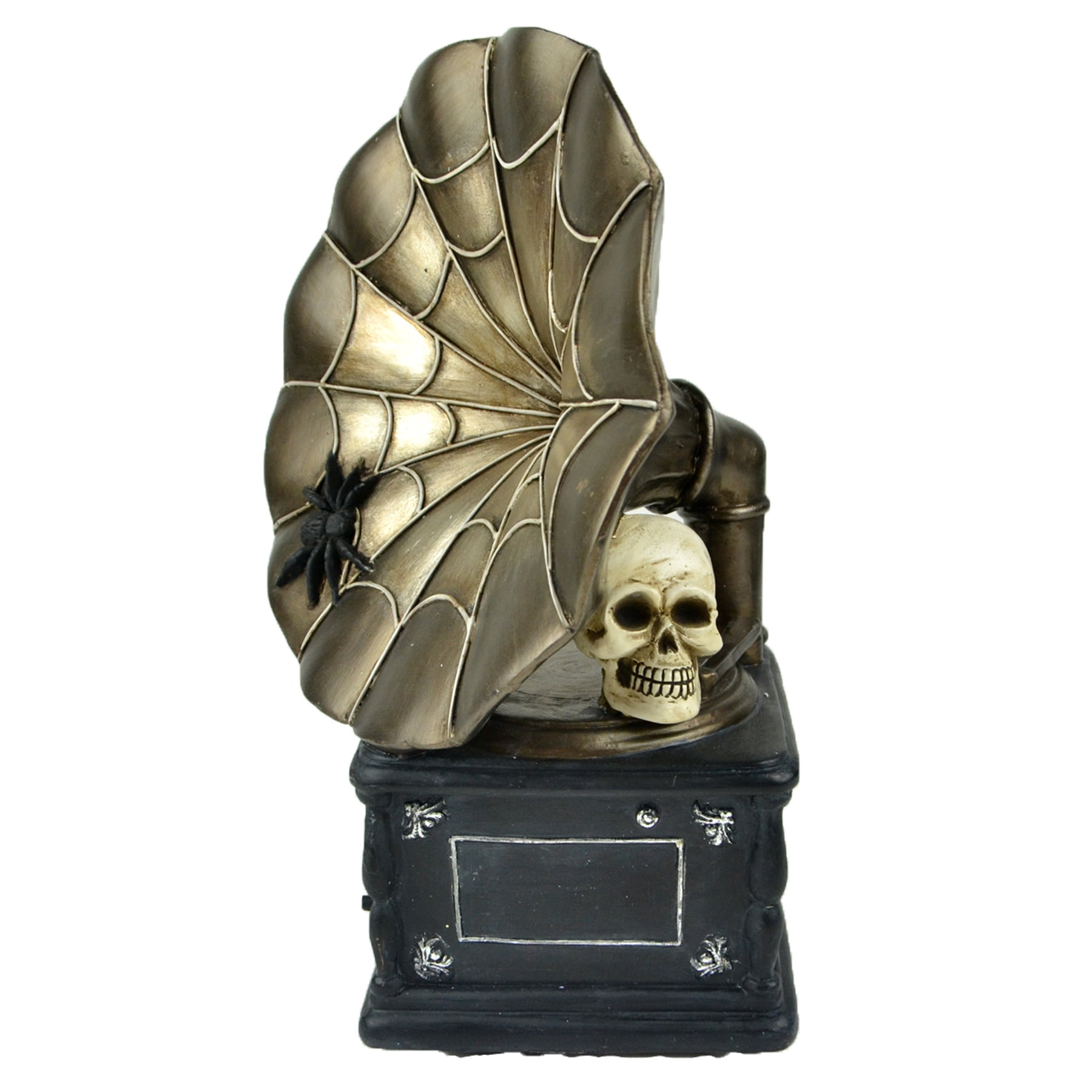 12" Bronze and Black Battery Operated Spooky Record Player with Large ...