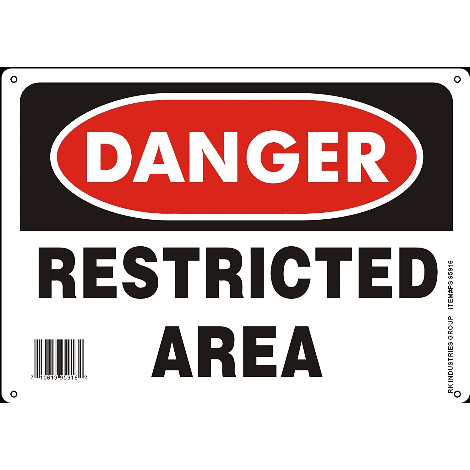 RK OSHA Safety Sign, Legend "Danger Restricted Area" - Default Title ...